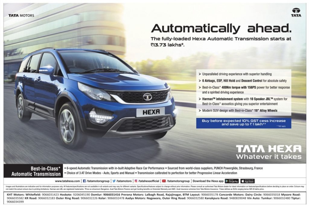 Tata Motors Advertisements in Newspapers - Advert Gallery