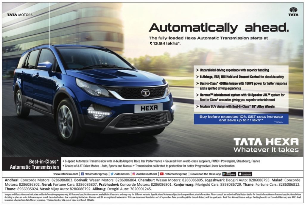 Tata Motors Advertisements in Newspapers - Advert Gallery