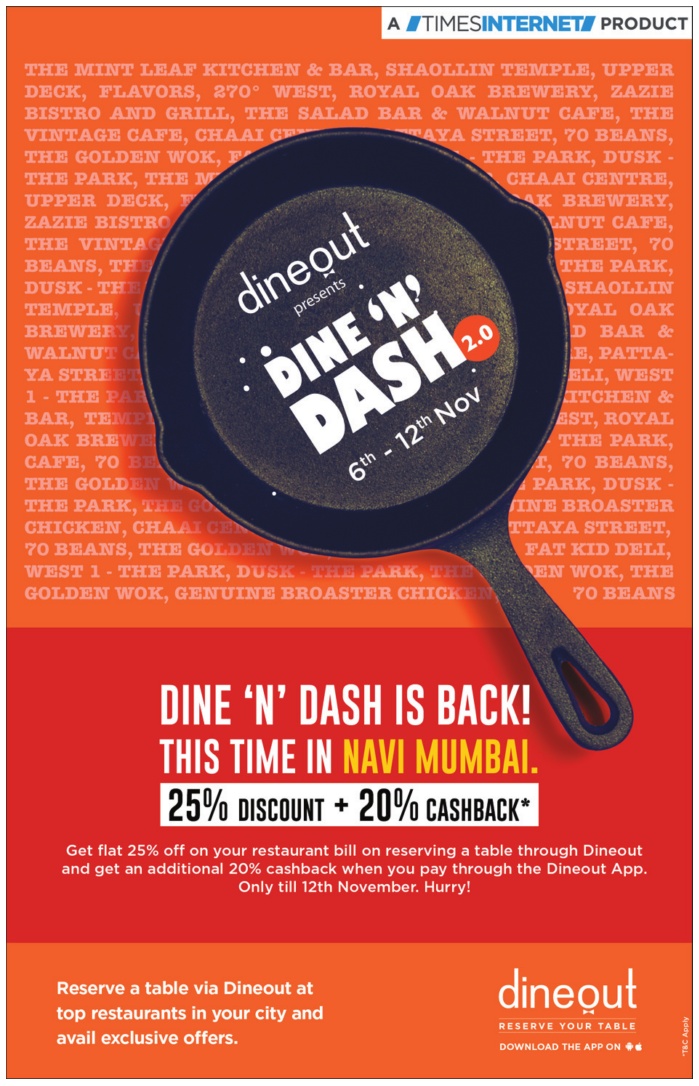 Dine Out Presents Dine N Dash 2 0 6Th To 12Th Nov Ad Advert Gallery Dine Out Presents Dine N Dash 2 0 6Th To 12Th Nov Ad Advert Gallery