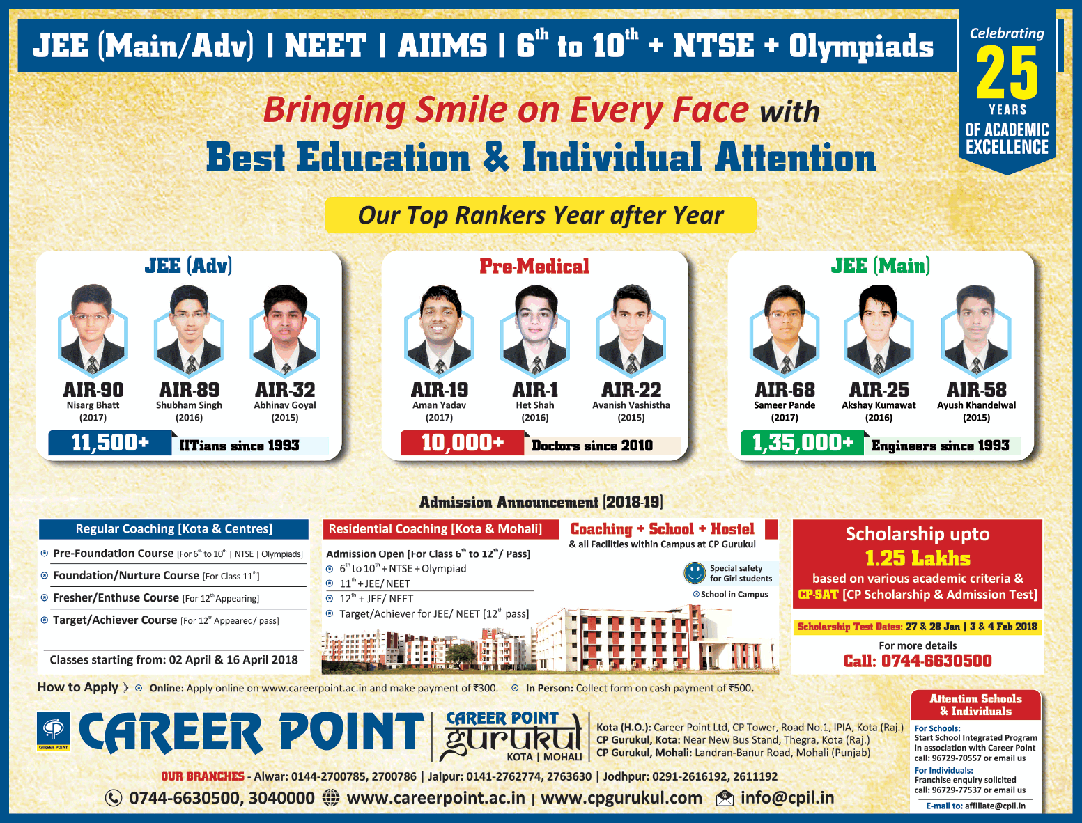 Career Point Jee Main Adv Neet Aiims Bringing Smile On Every Face With