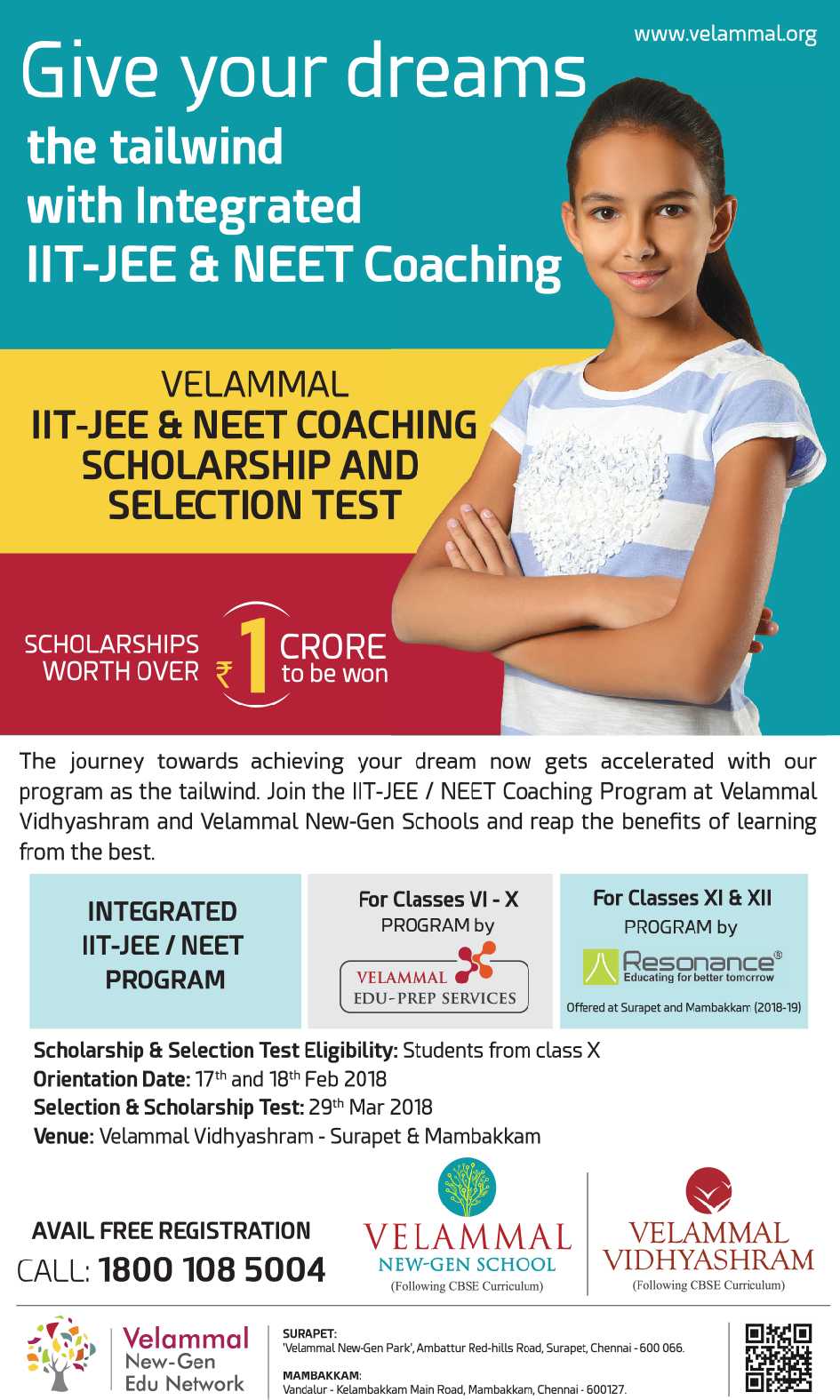 Velammal New Gen School Velammal Vidhyashram Give Your Dreams The