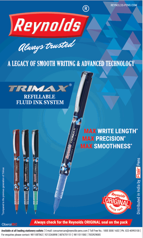 Reynolds Trimax Refillable Fluid Ink System Ad Advert Gallery