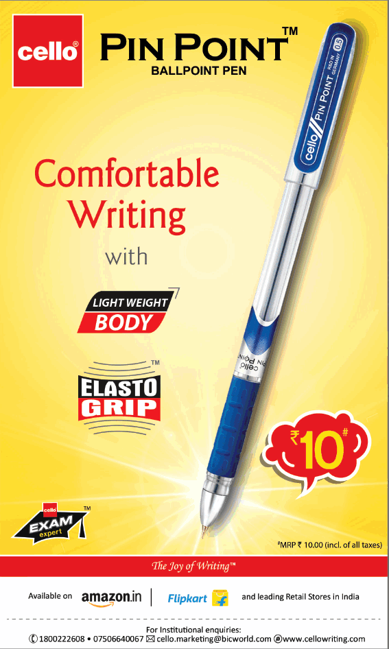 Cello Pin Point Ballpoint Pen Comfort Writing With Light Weight Body Cello Pin Point Ballpoint Pen Comfort Writing With Light Weight Body