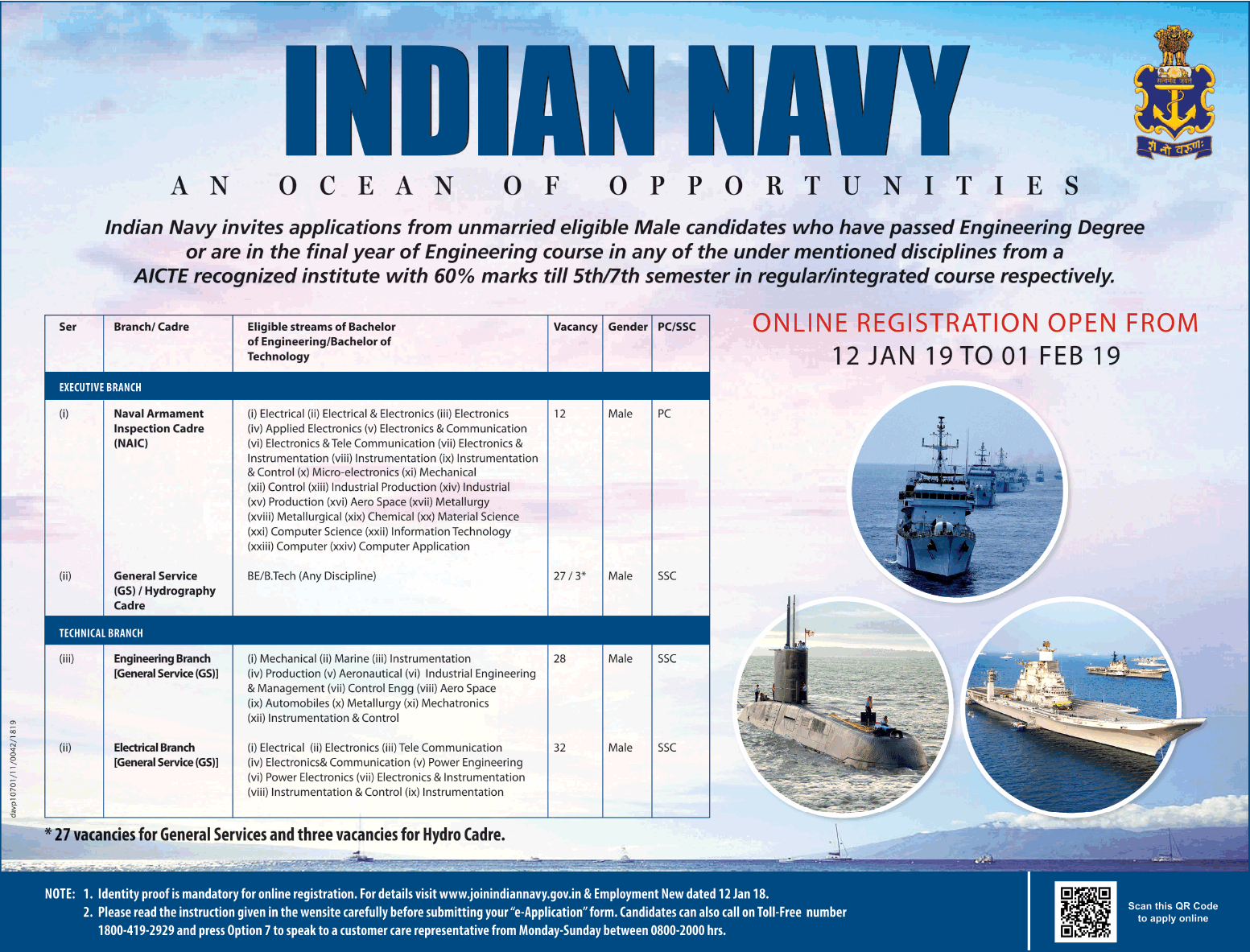 Indian Navy Recruitment For Naval Armament Inspection And Other Cadre Indian Navy Recruitment For Naval Armament Inspection And Other Cadre
