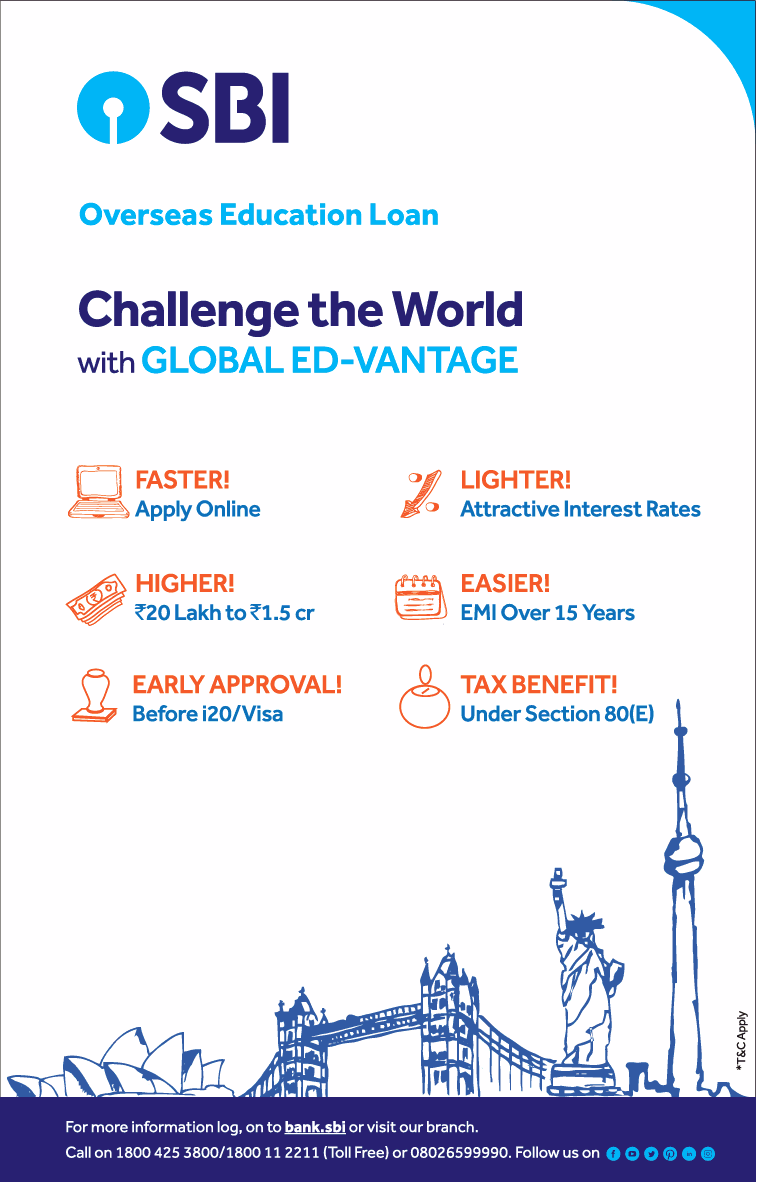 Sbi Overseas Education Loan Challenge The World Ad Advert Gallery